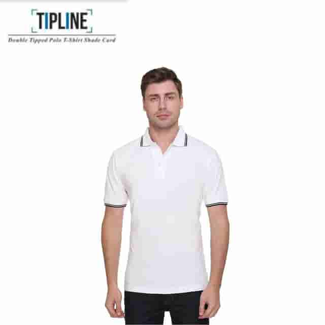 PIKMEE Men's TIPLINE Polo T Shirt White | Ant Mascot